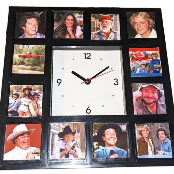 Wall Decor | The Dukes Of Hazzard Big Clock Bo Luke Daisy Cooter Roscoe ...
